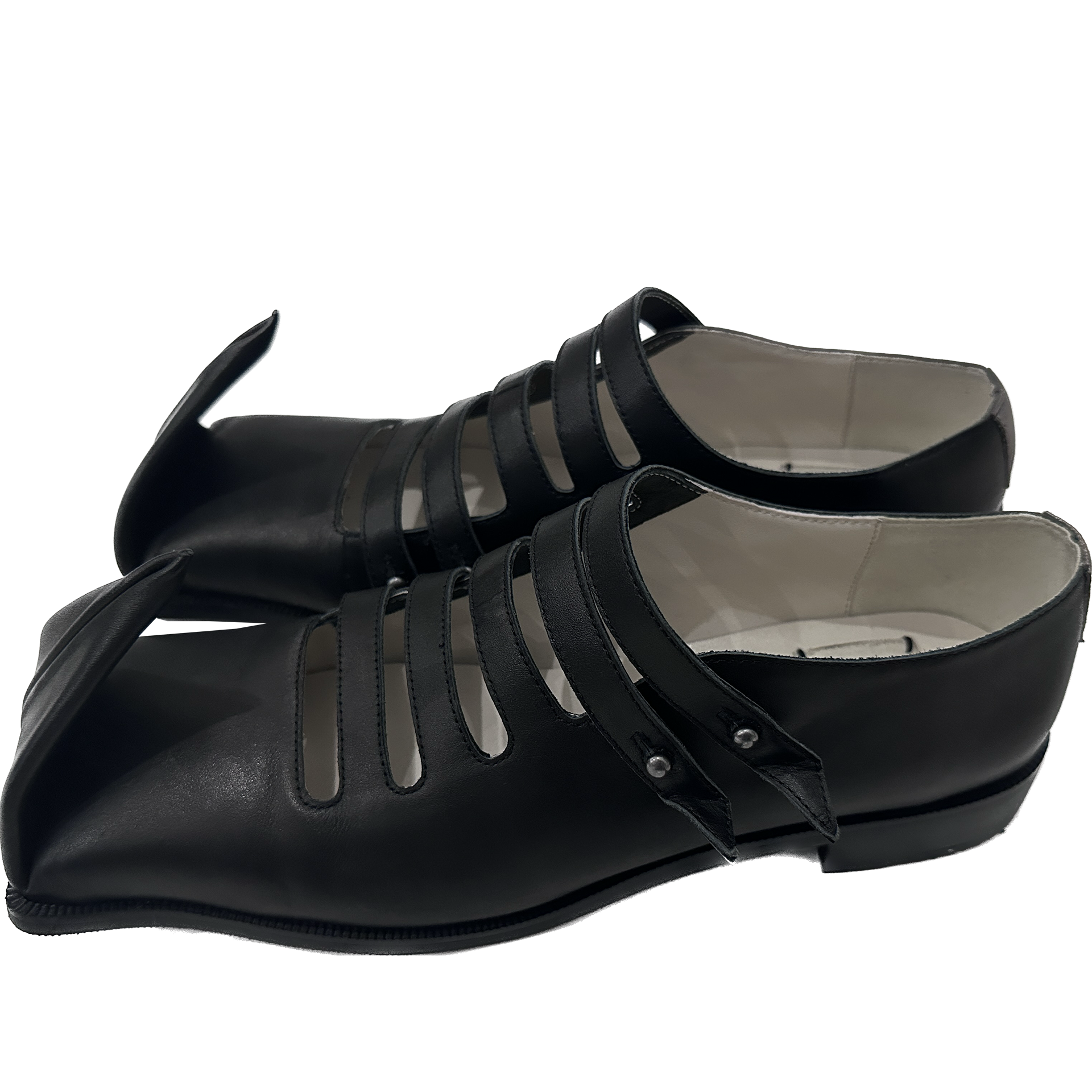 Black Origami Poulaines Shoes – L'Oeuvre