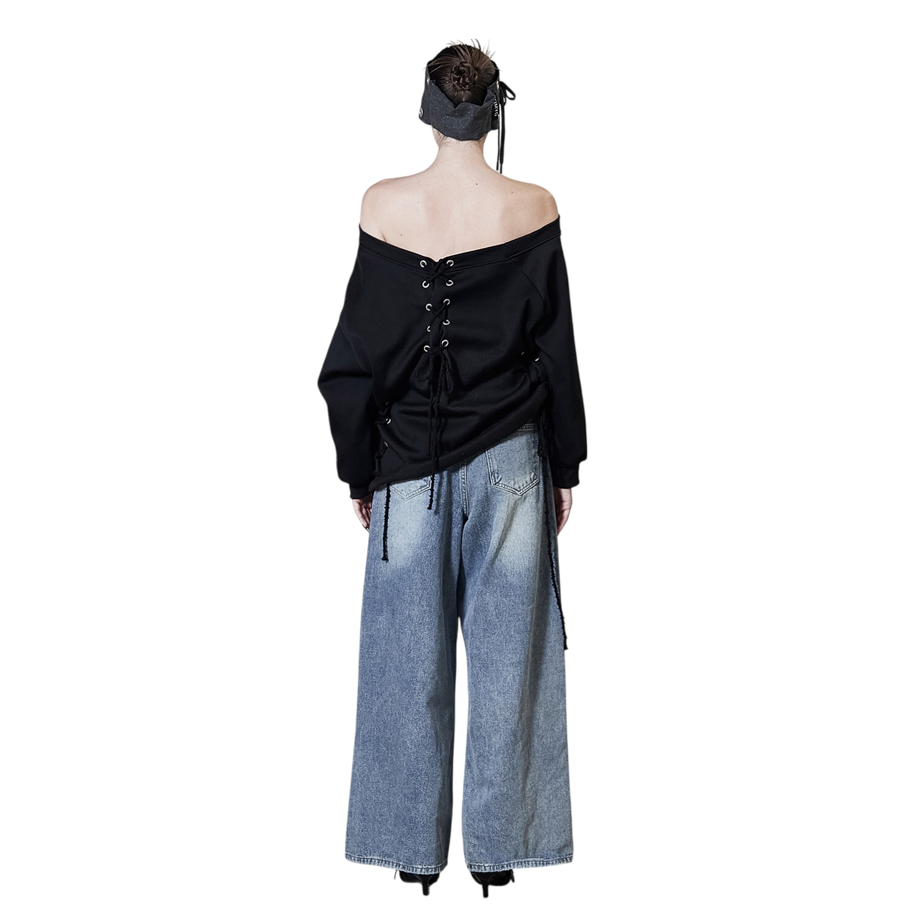 Half Lettering Damaged Denim Pants – L'Oeuvre