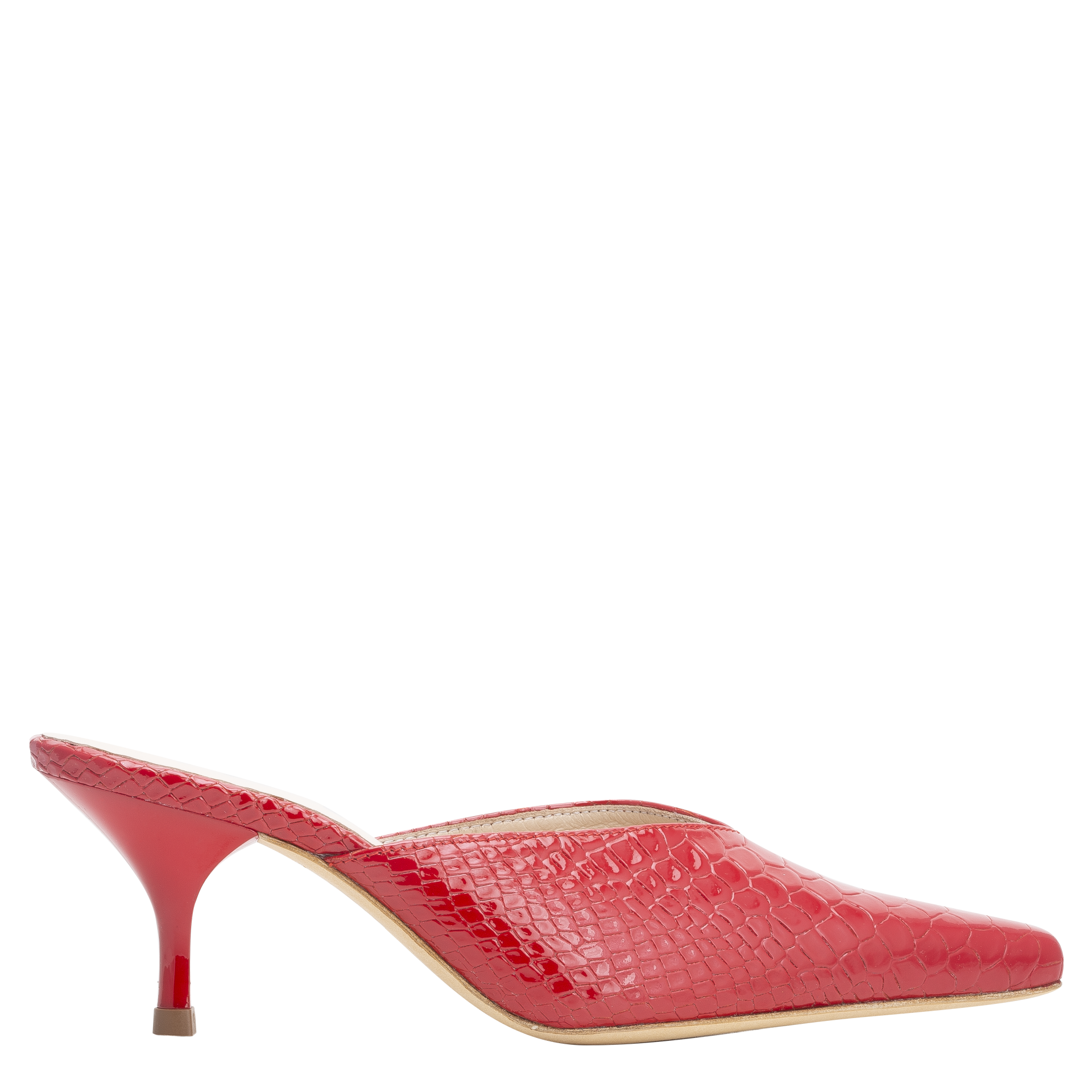 KALDA Alba Embossed Snake Mule in Red – L'Oeuvre